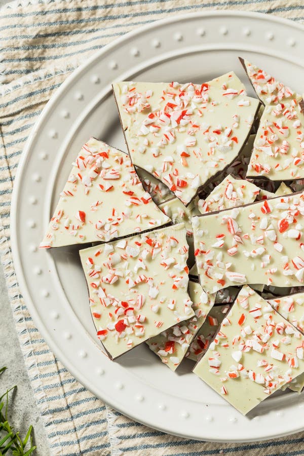 Homemade Christmas Peppermint Bark Stock Photo - Image of broken, mint ...