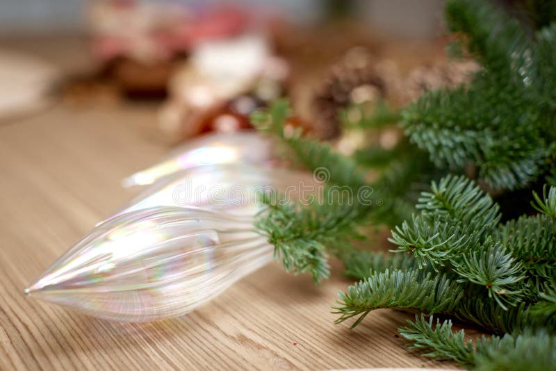 Homemade Christmas Tools and Decorations on Table Stock Photo - Image ...