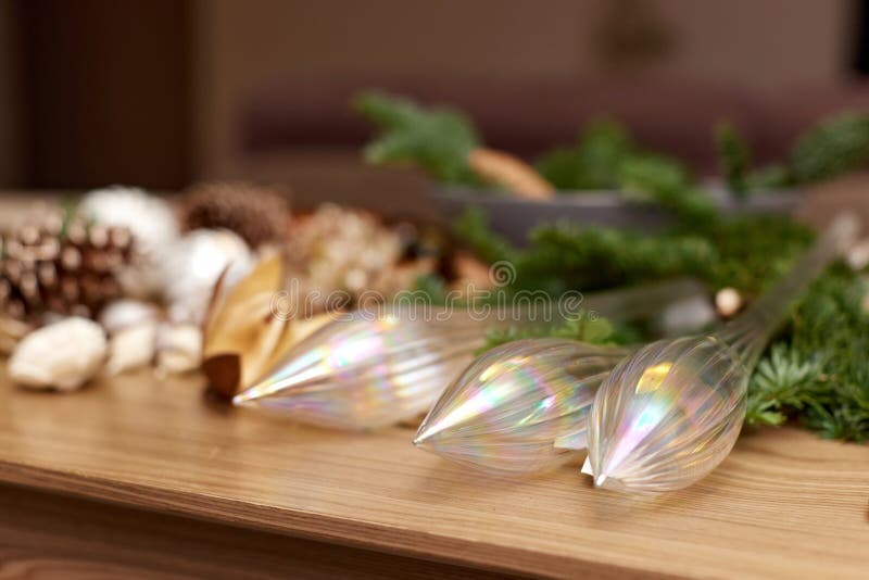 Homemade Christmas Tools and Decorations on Table Stock Photo - Image ...