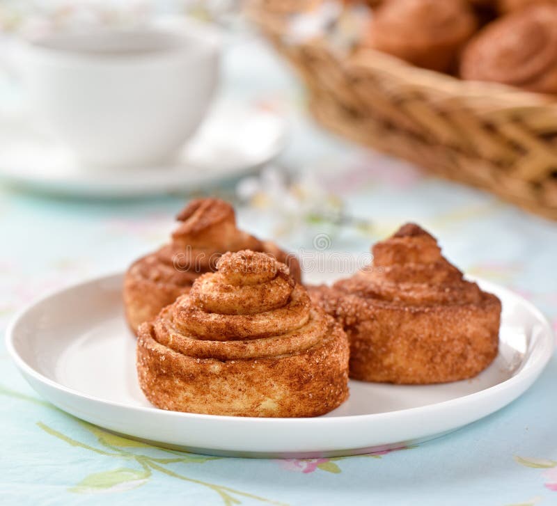 Homemade Cinnamon Buns Cakes Stock Image - Image of closeup, danish ...