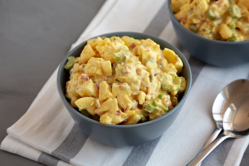 Homemade Classic Potato Salad in Bowls, Side View Stock Photo - Image ...