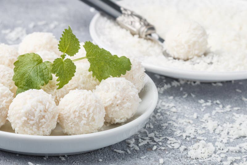 Homemade coconut candies stock image. Image of candy - 89219341