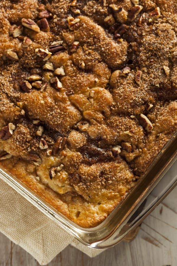 Homemade Coffee Cake with Cinnamon Stock Photo - Image of nuts, baked ...