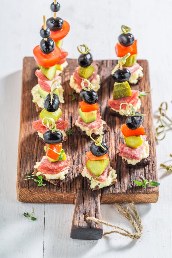 Homemade Cold Snacks Made of Vegetables and Herbs Stock Photo - Image ...