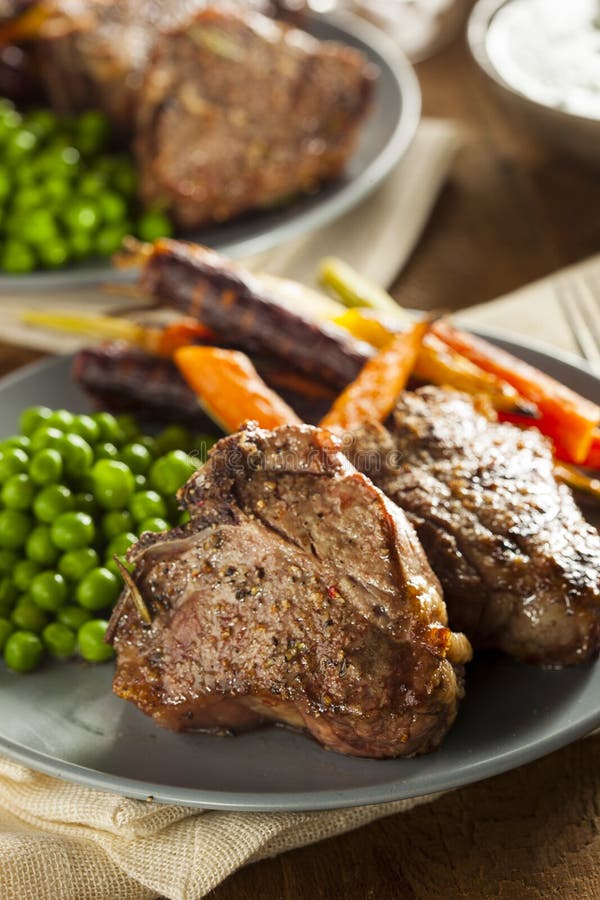 Homemade Cooked Lamb Chops stock photo. Image of lamb - 38579932