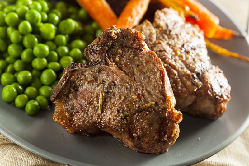 Homemade Cooked Lamb Chops stock image. Image of plate - 38579995