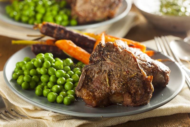 Homemade Cooked Lamb Chops stock image. Image of roasted - 38580005