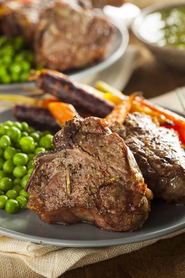 Homemade Cooked Lamb Chops stock image. Image of cutlet - 38580963