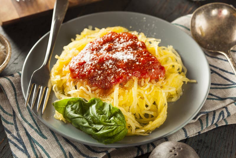 Homemade Cooked Spaghetti Squash Pasta Stock Photo - Image of delicious ...