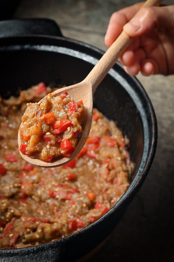 Homemade Cooked Vegetable Salad on Table Stock Image - Image of ...