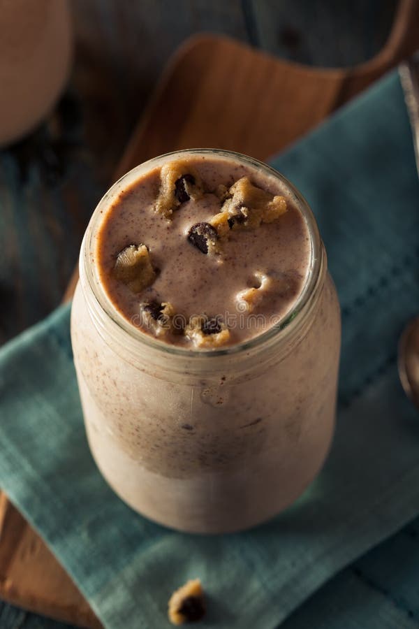 Homemade Cookie Dough Milkshake Stock Image - Image of milkshake ...