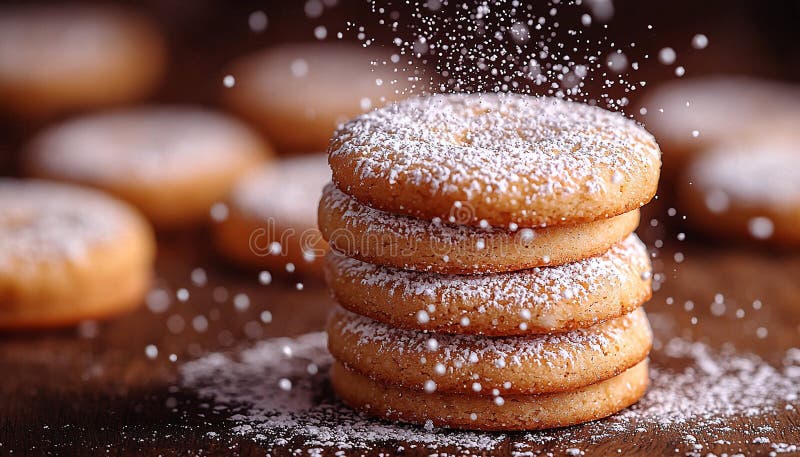 Homemade Cookie Stack on Rustic Wooden Table Freshness Generated by AI ...
