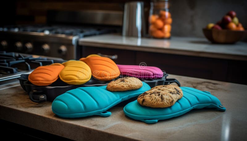 Homemade Cookies Baking in Modern Kitchen Oven Generated by AI Stock ...