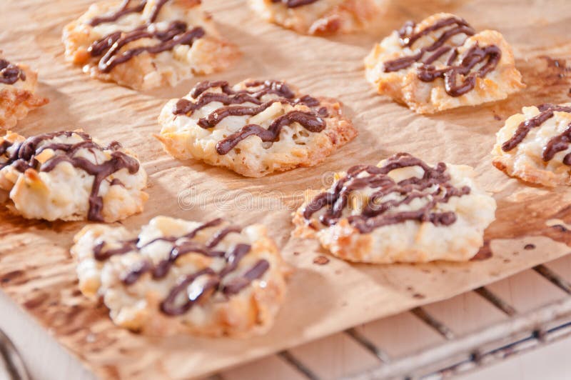 Homemade Cookies with Chocolate Topping Stock Photo - Image of fresh ...