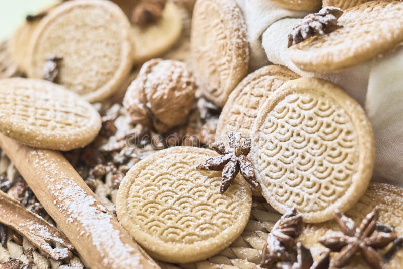 Cookies with Cinnamon and Star Shape Anise Stock Image - Image of diet ...