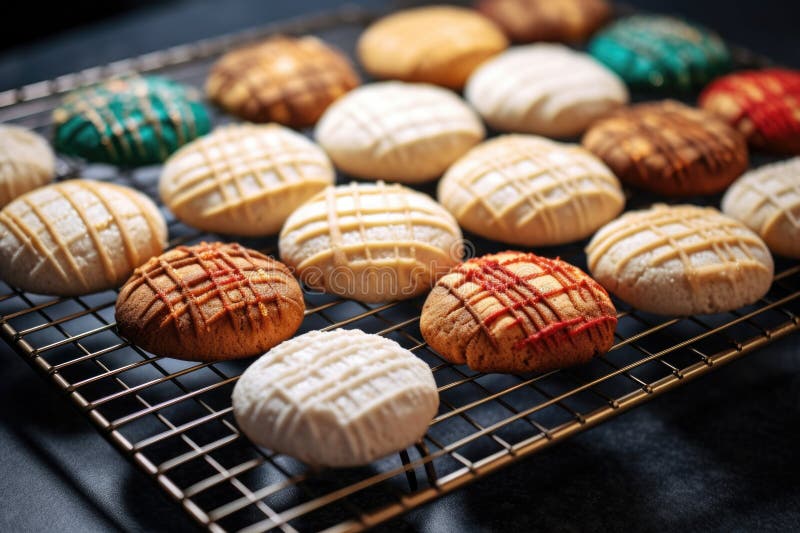 Homemade Cookies Cooling on a Wire Rack Stock Image - Image of snack ...