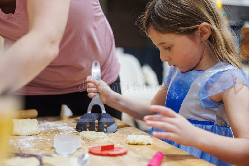 Homemade Cookies Day Baking Activity with Kids in Kitchen Stock Photo ...