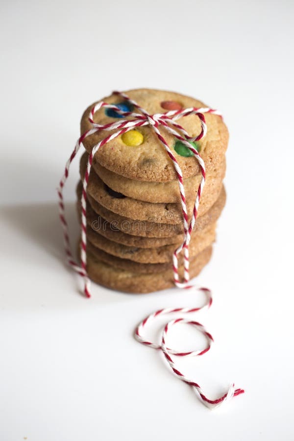 Homemade Cookies Decorated with Multi-colored Candy Drops Stock Image ...