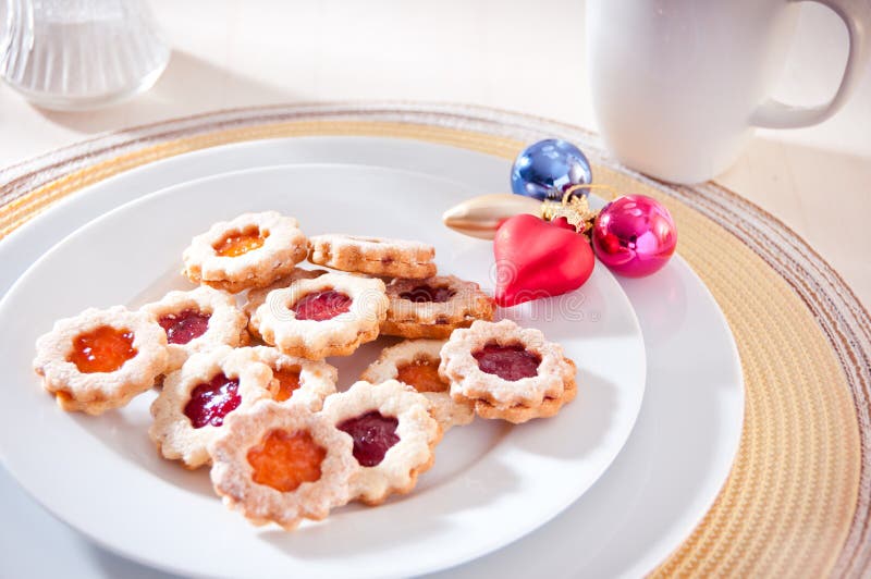 Homemade Cookies for a Festive Coffee Break Stock Photo - Image of gift ...