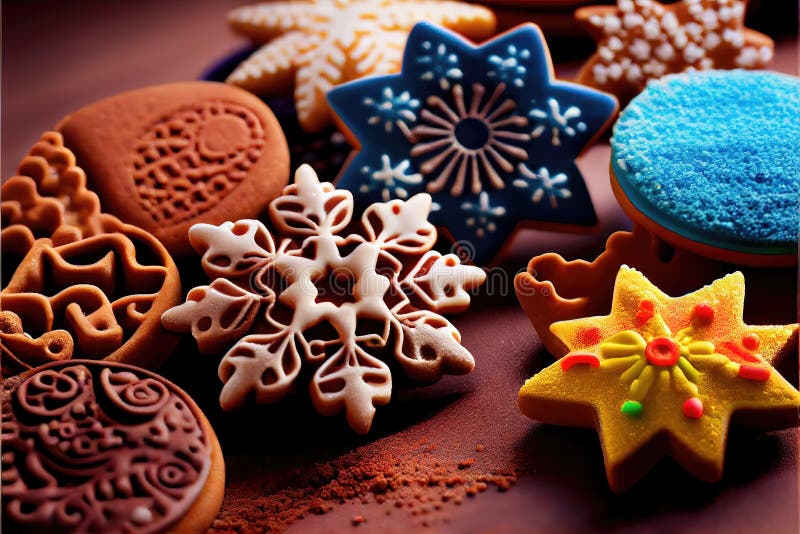 Homemade Cookies Made Out of with Icing Stock Illustration ...