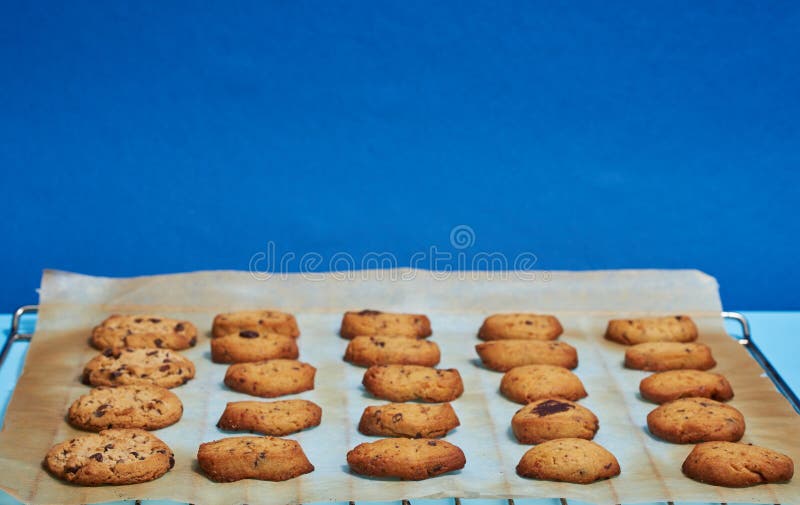 Homemade Cookies with Plain Colored Backgrounds Stock Photo - Image of ...