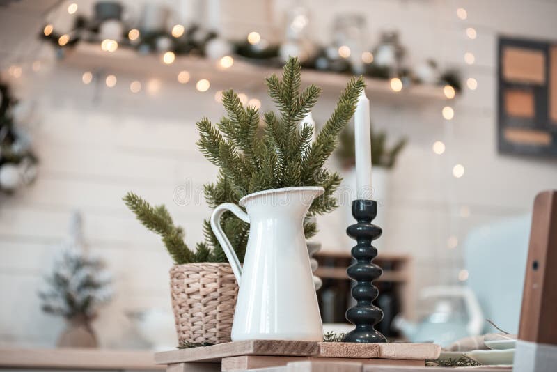 Homemade Cooking. Modern Kitchen Interior Design.Happy New Year. Stock ...