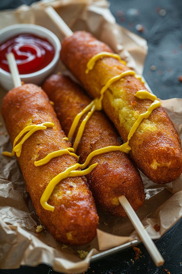 Homemade Corn Dogs with a Crispy Crust Stock Photo - Image of crunchy ...