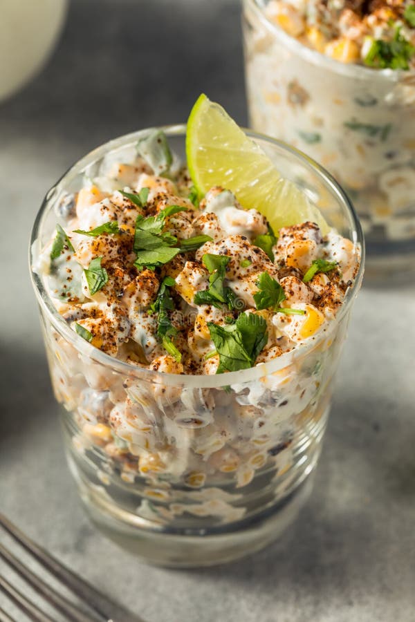 Homemade Corn Elote Esquites in a Cup Stock Image - Image of mayonnaise ...