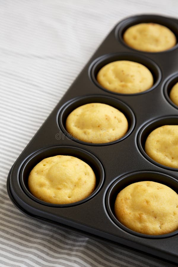 Homemade Cornbread Muffins, Side View. Copy Space Stock Image - Image ...