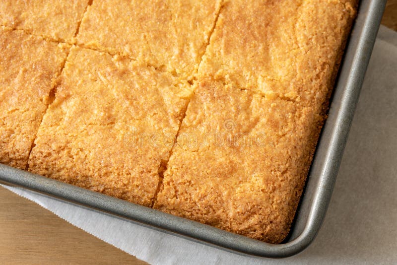 Homemade Cornbread in a Pan Stock Image - Image of food, macro: 241804185