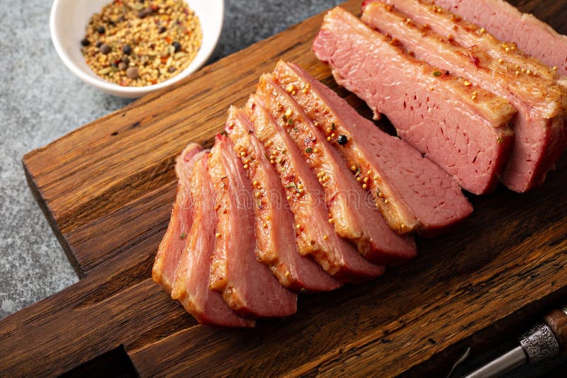 Homemade Corned Beef Sliced Stock Image - Image of irish, lunch: 173897193