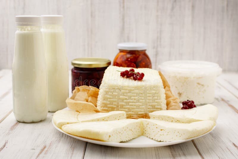 Homemade Cottage Cheese, Cheese. Milk Products Stock Photo - Image of ...