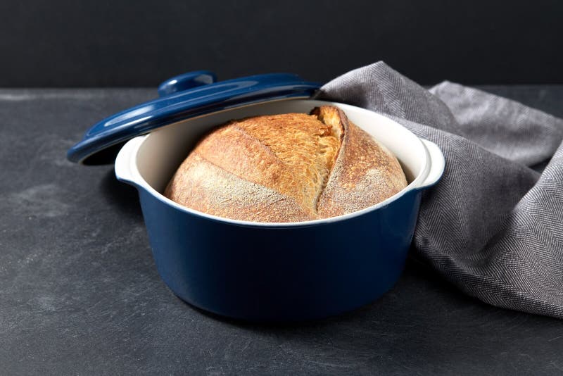 Homemade Craft Bread in Ceramic Baking Dish Stock Image - Image of ...