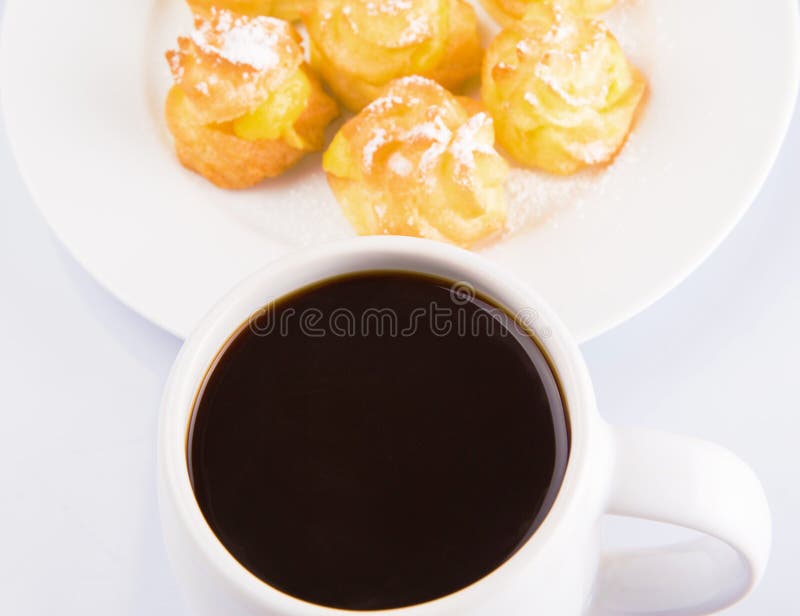 Homemade Cream Puff and Coffee III Stock Image - Image of fancy ...