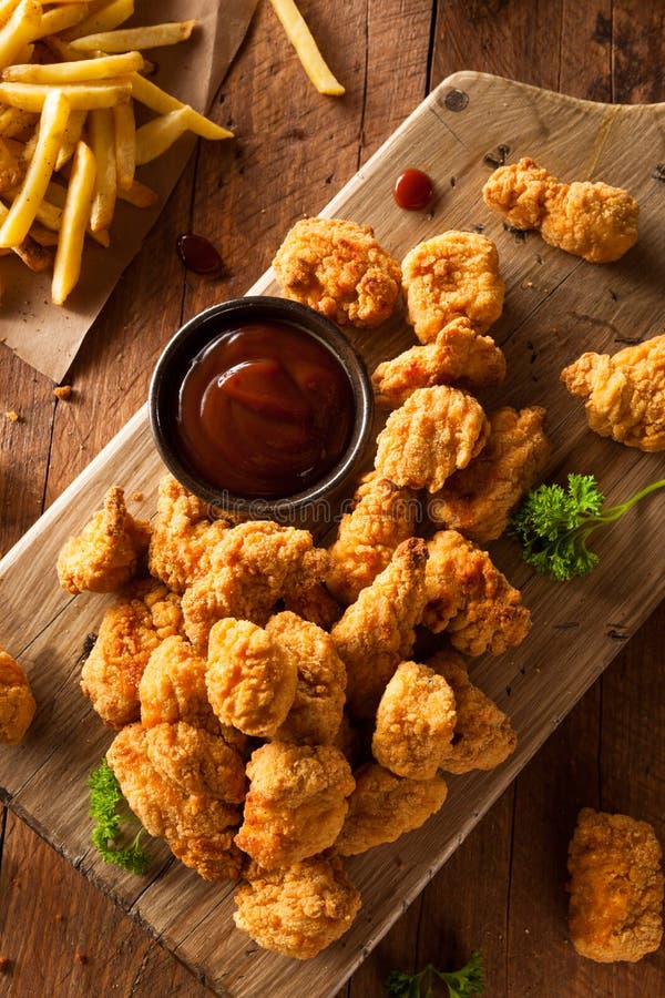 Homemade Crispy Popcorn Chicken Stock Photo - Image of chicken ...