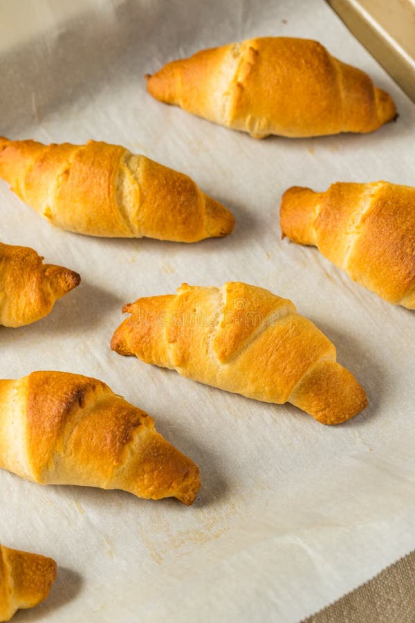 Homemade Croissant Crescent Rolls Stock Image - Image of butter, brown ...