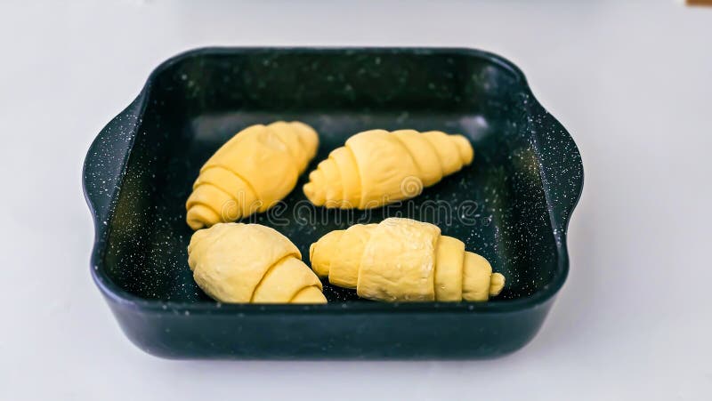 Homemade Croissants Baking Process Stock Photo - Image of ingredients ...