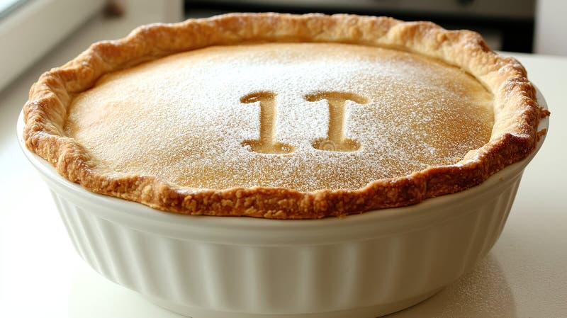 Homemade Custard Pie, Kitchen Setting, Powdered Sugar II , Dessert Stock Image - Image of dish ...