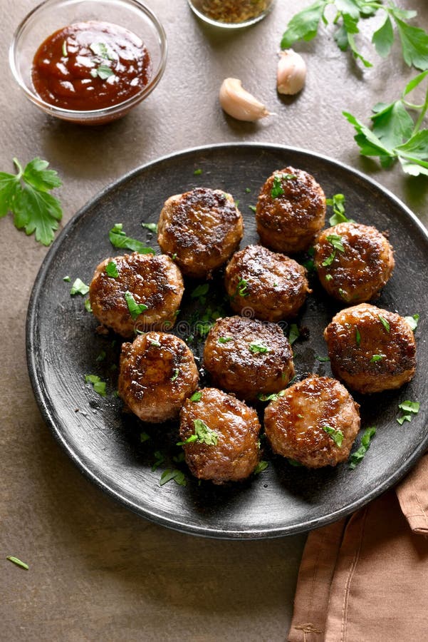Homemade cutlets on plate stock image. Image of dinner - 158766651