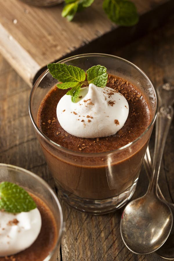 Homemade Dark Chocolate Mousse Stock Image - Image of confection, dark ...
