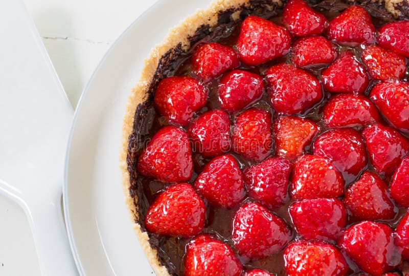 Homemade Decadent Chocolate Strawberry Tart Stock Photo - Image of ...