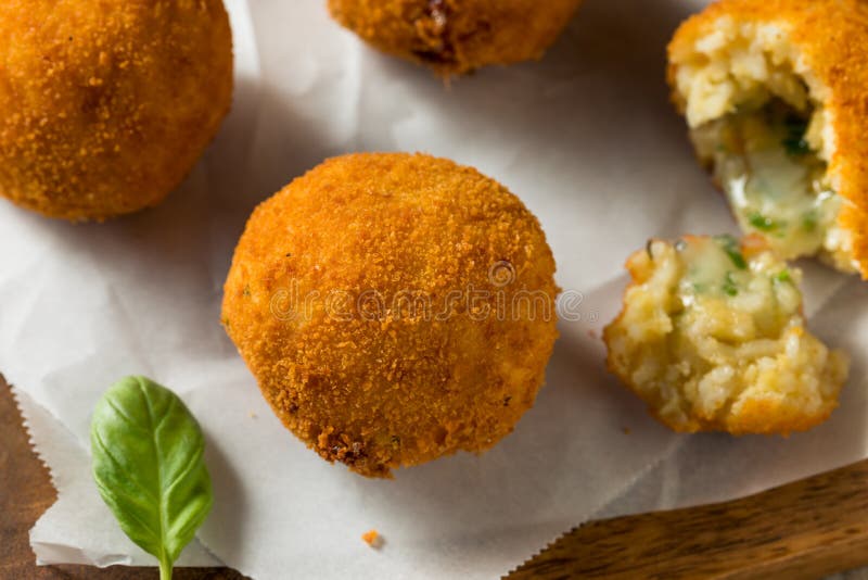 Homemade Deep Fried Risotto Arancini Stock Image - Image of rice, crust ...