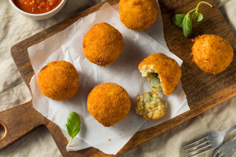 Homemade Deep Fried Risotto Arancini Stock Image - Image of dish ...