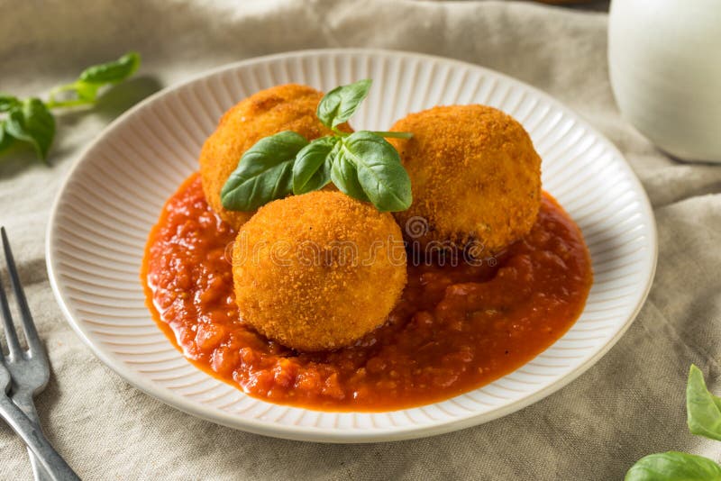 Homemade Deep Fried Risotto Arancini Stock Photo - Image of deep ...