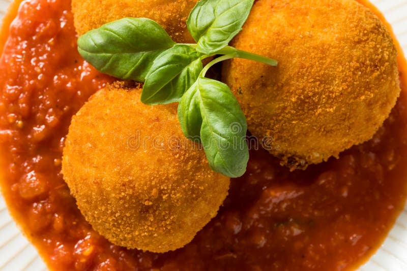 Homemade Deep Fried Risotto Arancini Stock Photo - Image of fried ...