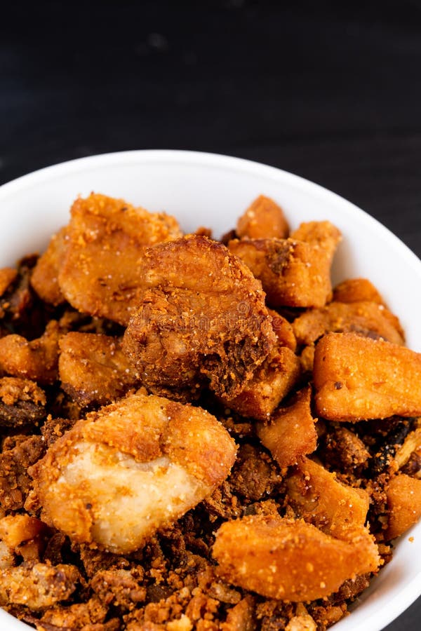 Homemade Delicious Greaves Served in the White Bowl Stock Photo - Image ...