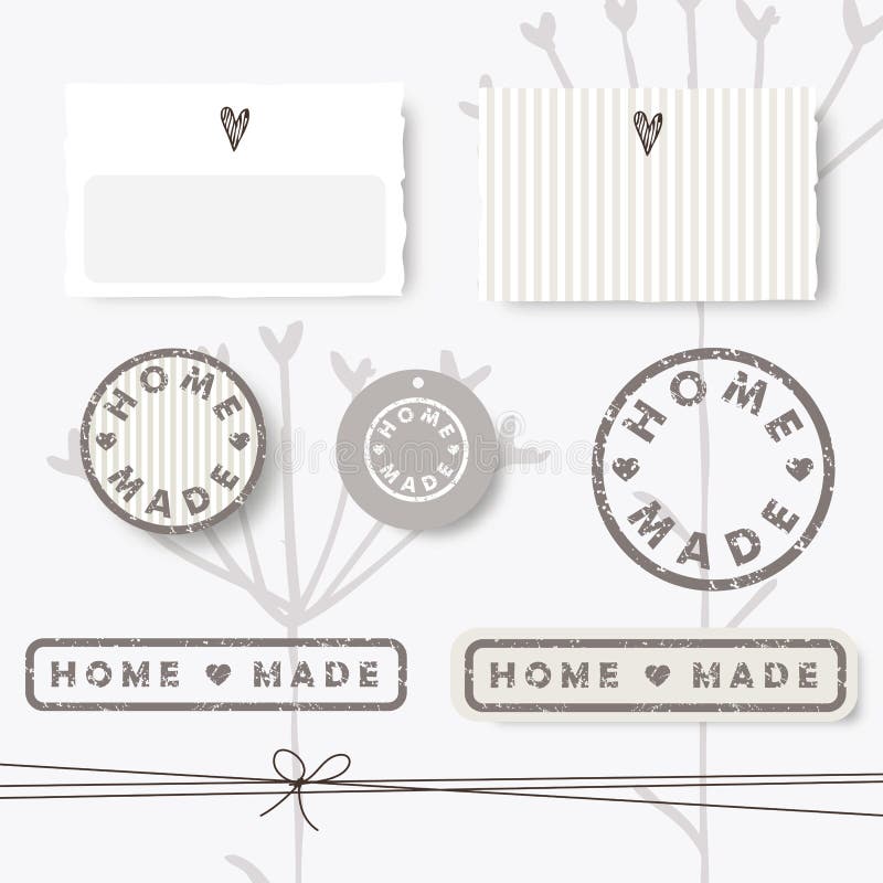 Homemade Design Elements - Stamp, Label, Sticker Stock Vector ...