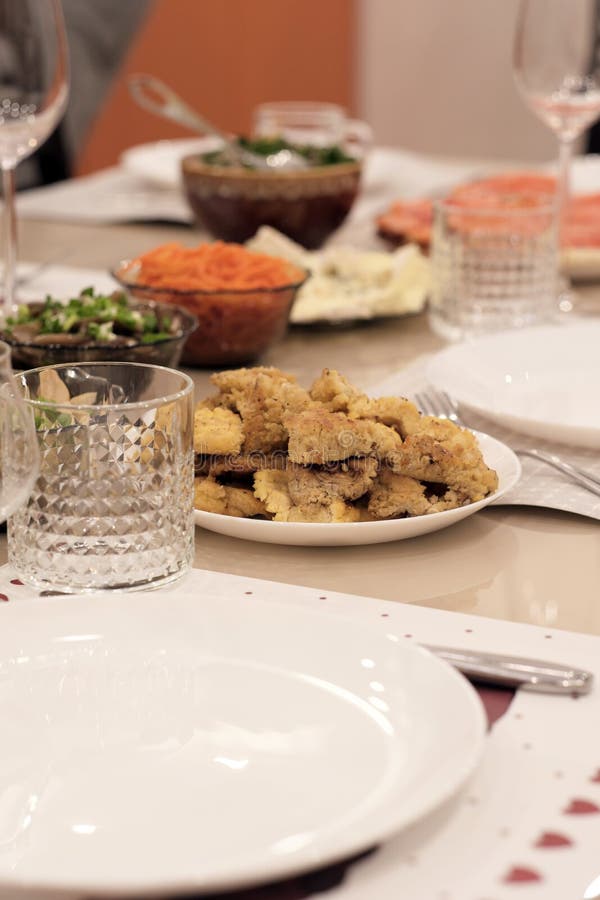 Homemade Dinner Table Setting Stock Image - Image of gathering ...