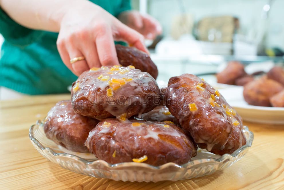 Homemade donuts. stock image. Image of hand, human, donut - 38169399
