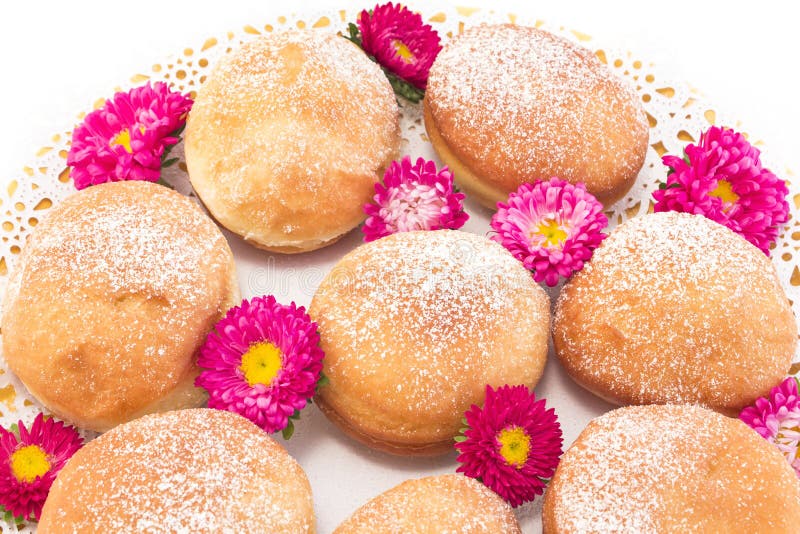 Homemade Donuts Decorated with Flowers Stock Image - Image of lace ...